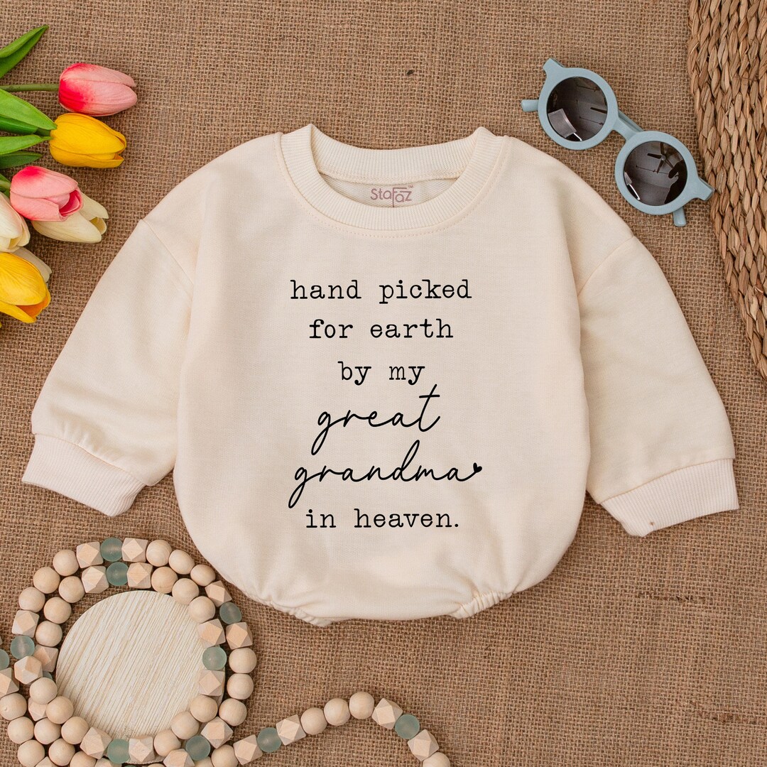 Custom Hand Picked for Earth by My Great Grandma in Heaven Romper ...