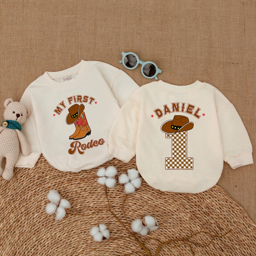 Personalized My First Rodeo Romper, Custom Name Western Birthday ...