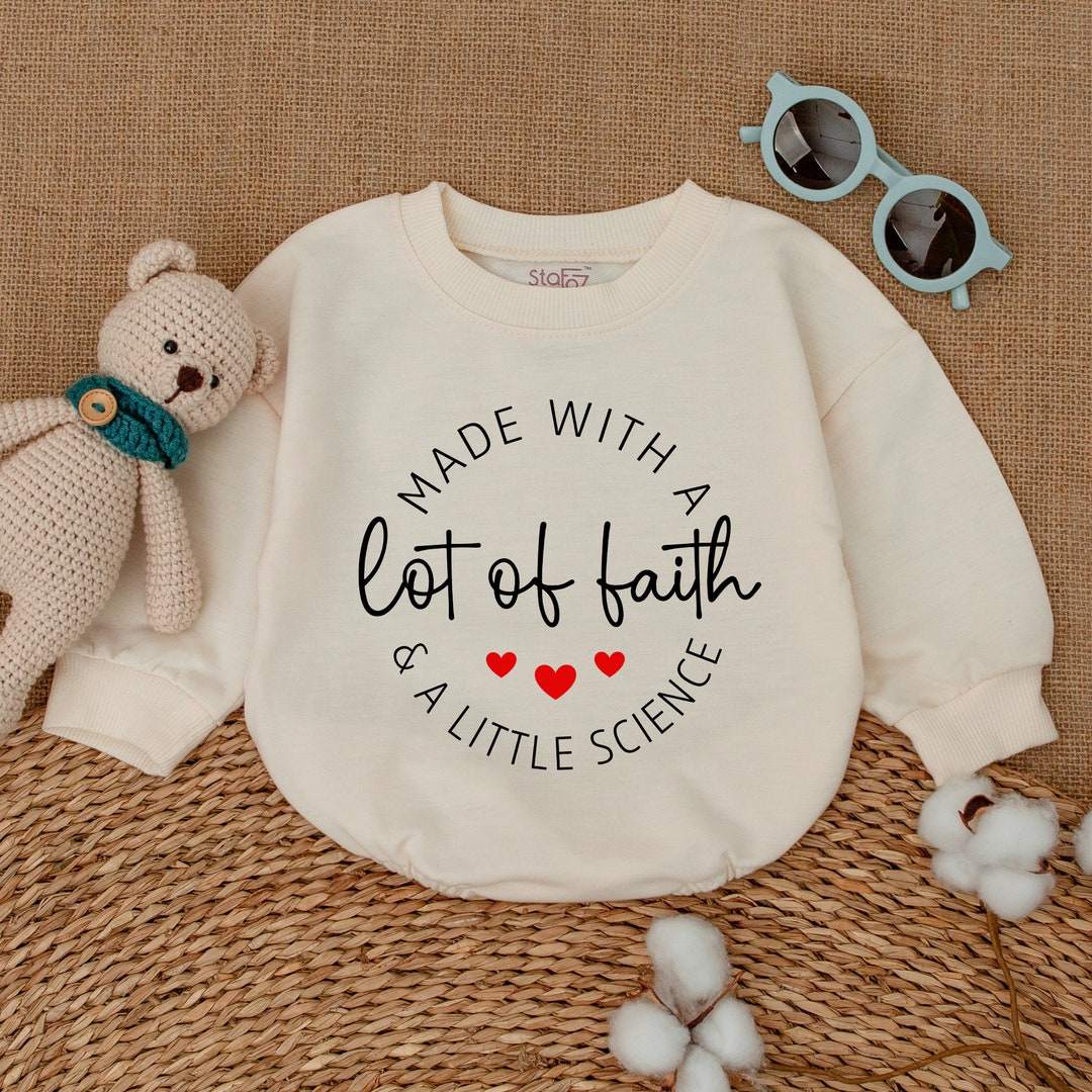 Made With A Lot of Faith and A Little Science Romper, IVF Baby Bodysuit ...
