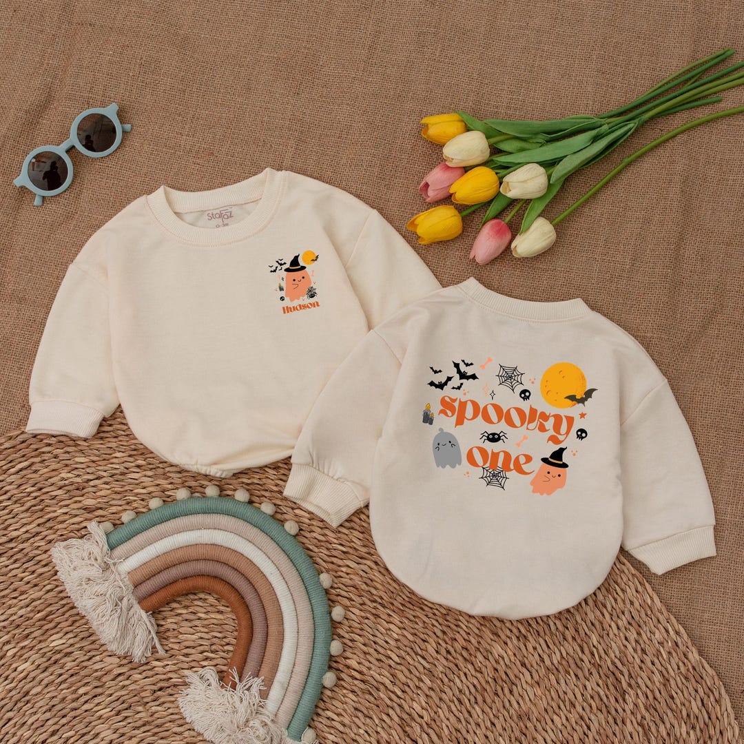 Custom Spooky One Baby Romper, Boy Halloween Birthday Bodysuit ...