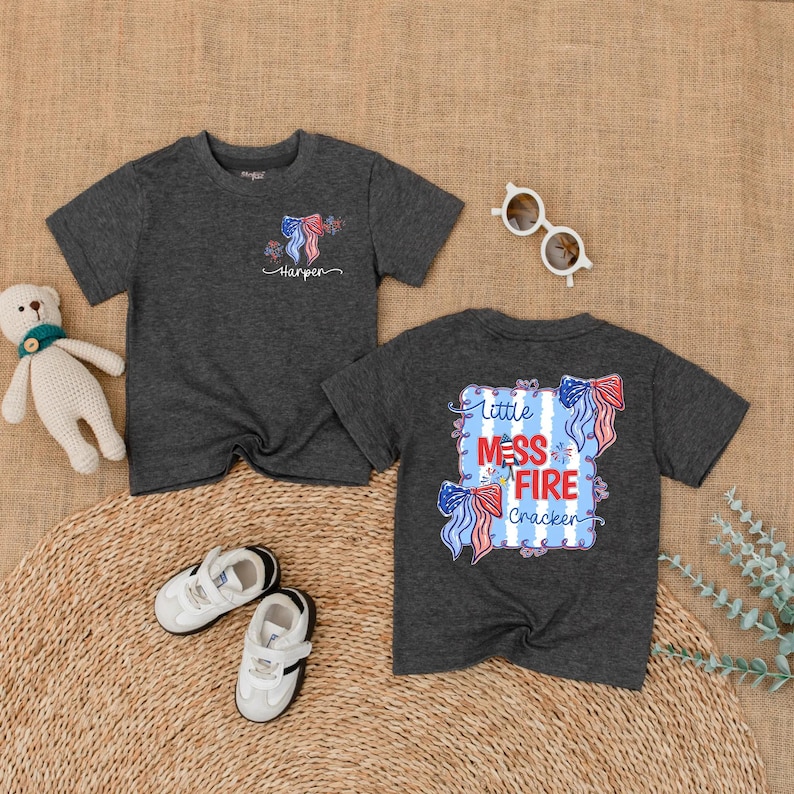 Personalized Little Miss Firecracker Baby Romper, Toddler Girl 4th of ...