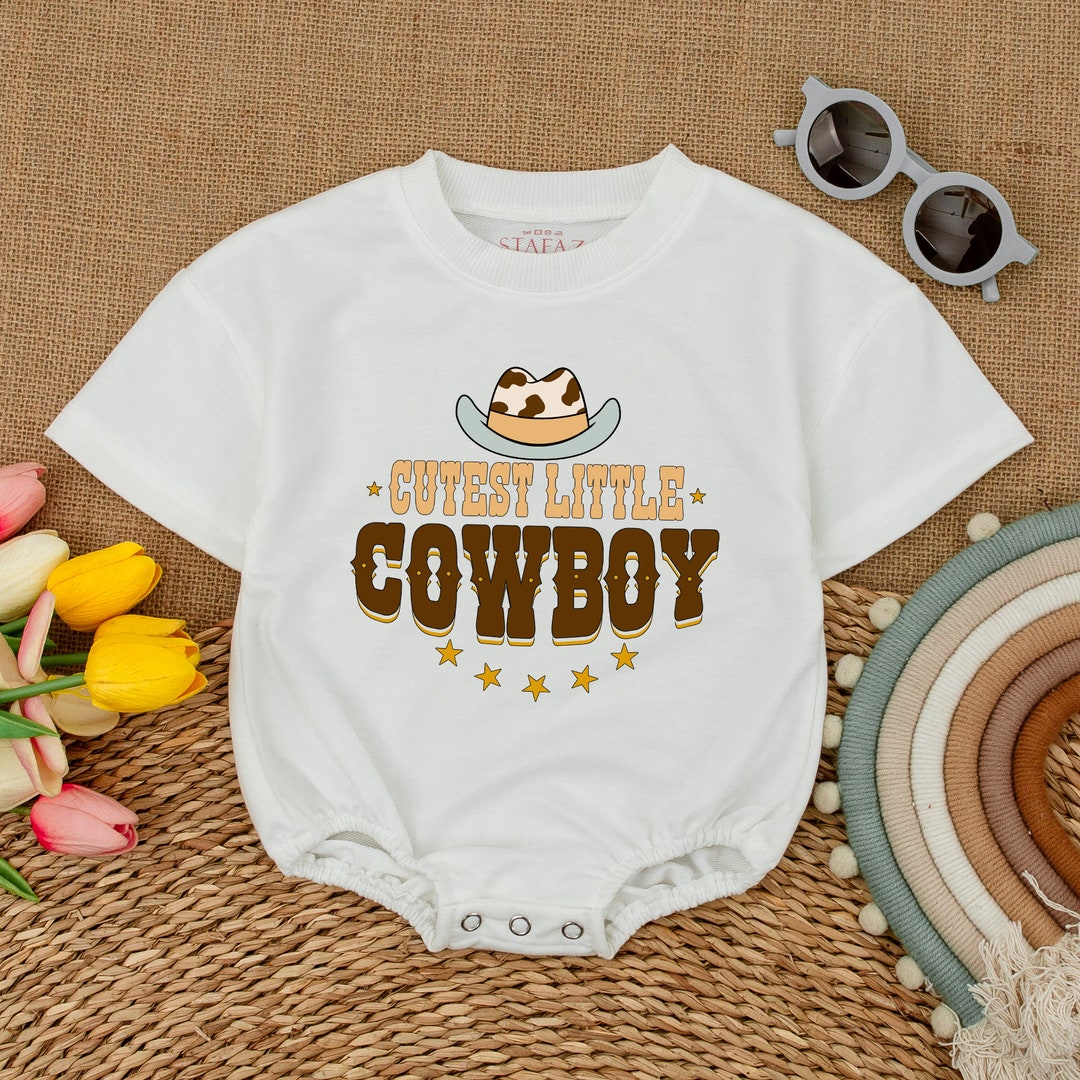 Cutest Little Cowboy Romper, Retro Cowboy Bodysuit, Country Bodysuit ...