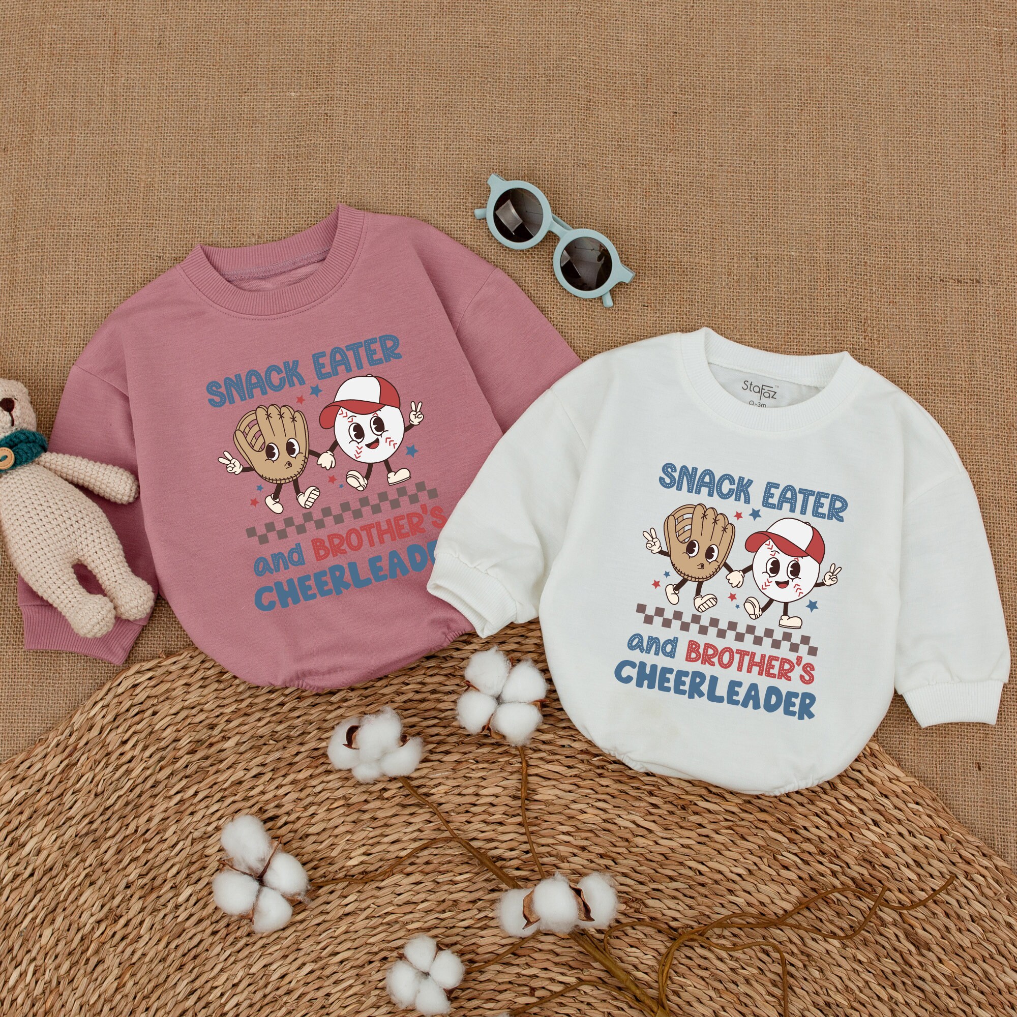 Personalized Baseball Cheerleader Baby Romper, Brother Baseball, Sister ...