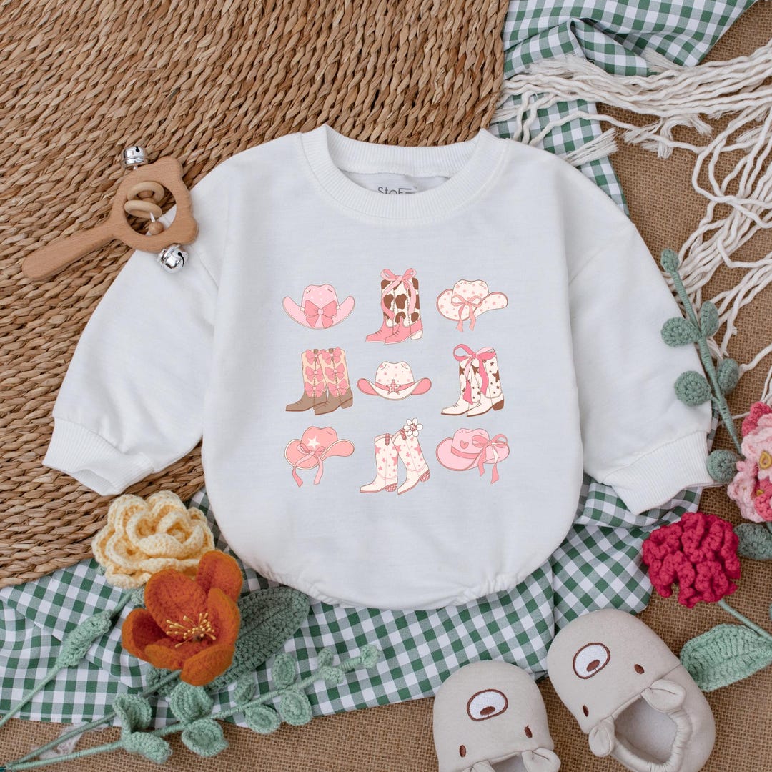 Cowgirl Boots Romper, Western Boots Baby Bodysuit, Girl Rodeo Outfit ...
