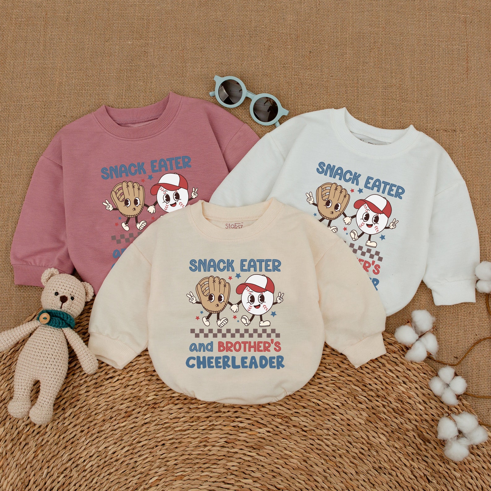 Personalized Baseball Cheerleader Baby Romper, Brother Baseball, Sister ...