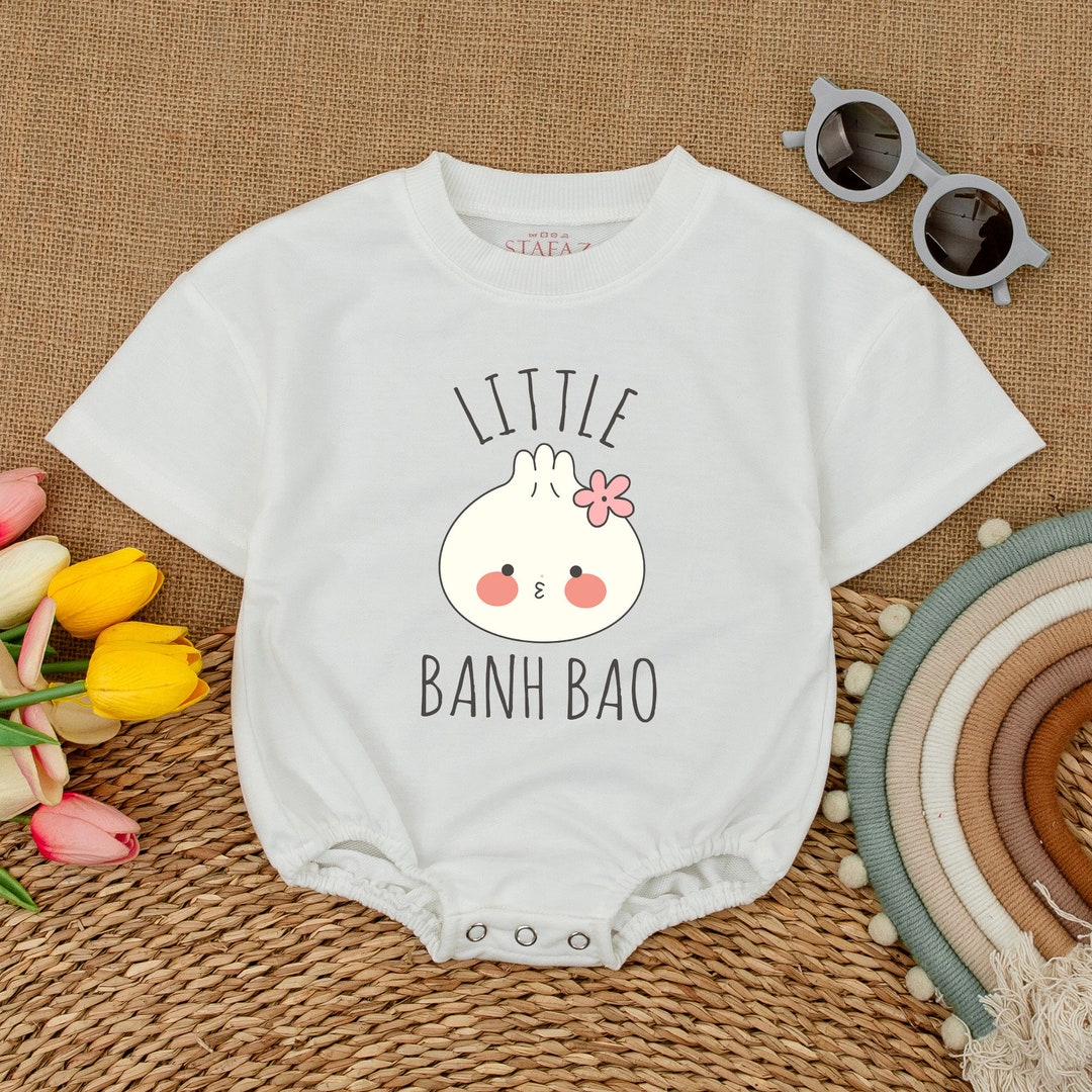 Little Banh Bao Baby Bodysuit, Little Dumpling Romper, Cute Bao Romper ...