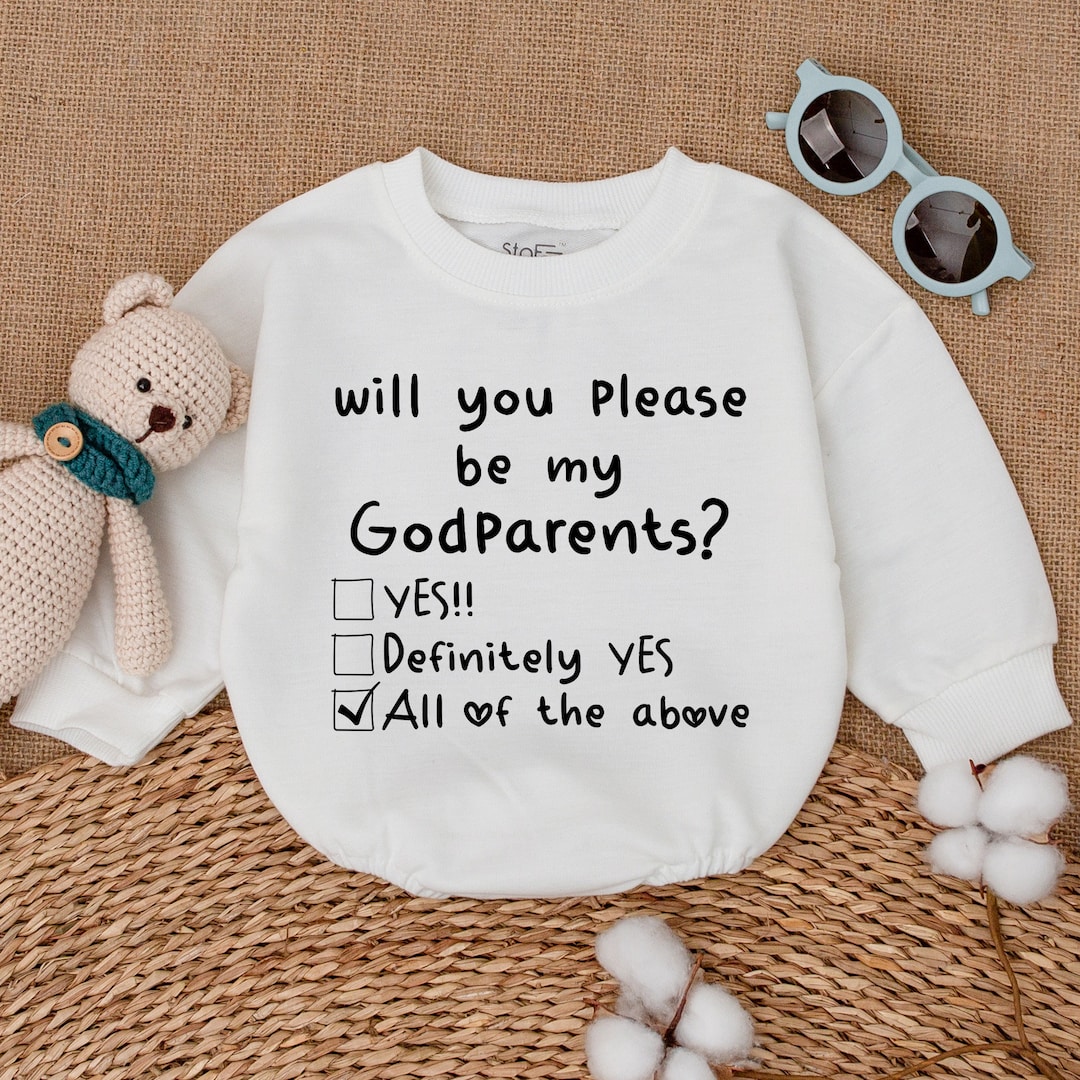 Will You Please Be My Godparents Romper, New Godparents Bodysuit ...