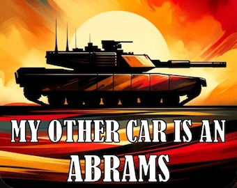 My Other Car is an Abrams Tank Profile (4x4) Bumper Sticker - Etsy