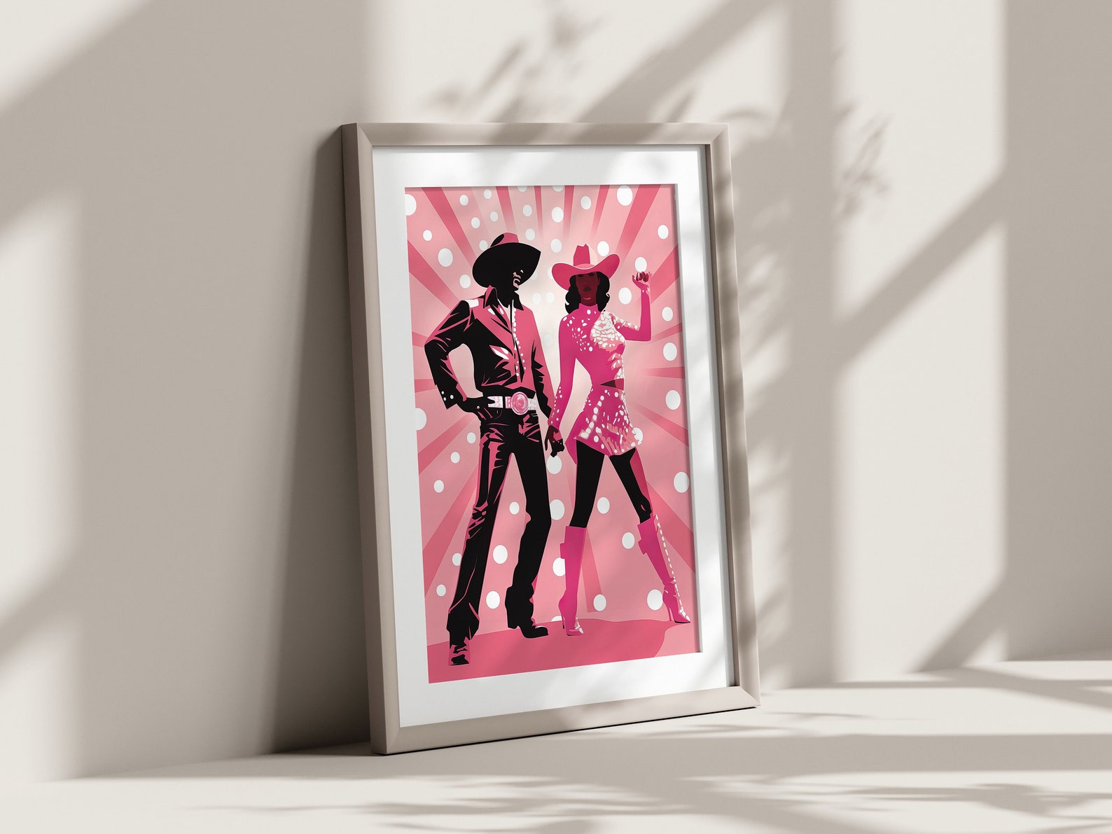 Disco Cowgirl Wall Art Set, Preppy Room Decor, Hot Pink, ERA, Prints ...