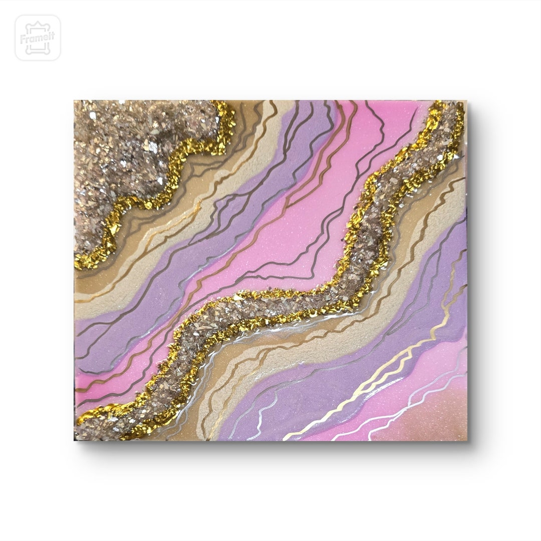 Geode Pink Jade, Geode Art, Mystical Art, Crystal Art, Resin Art, Shiny ...