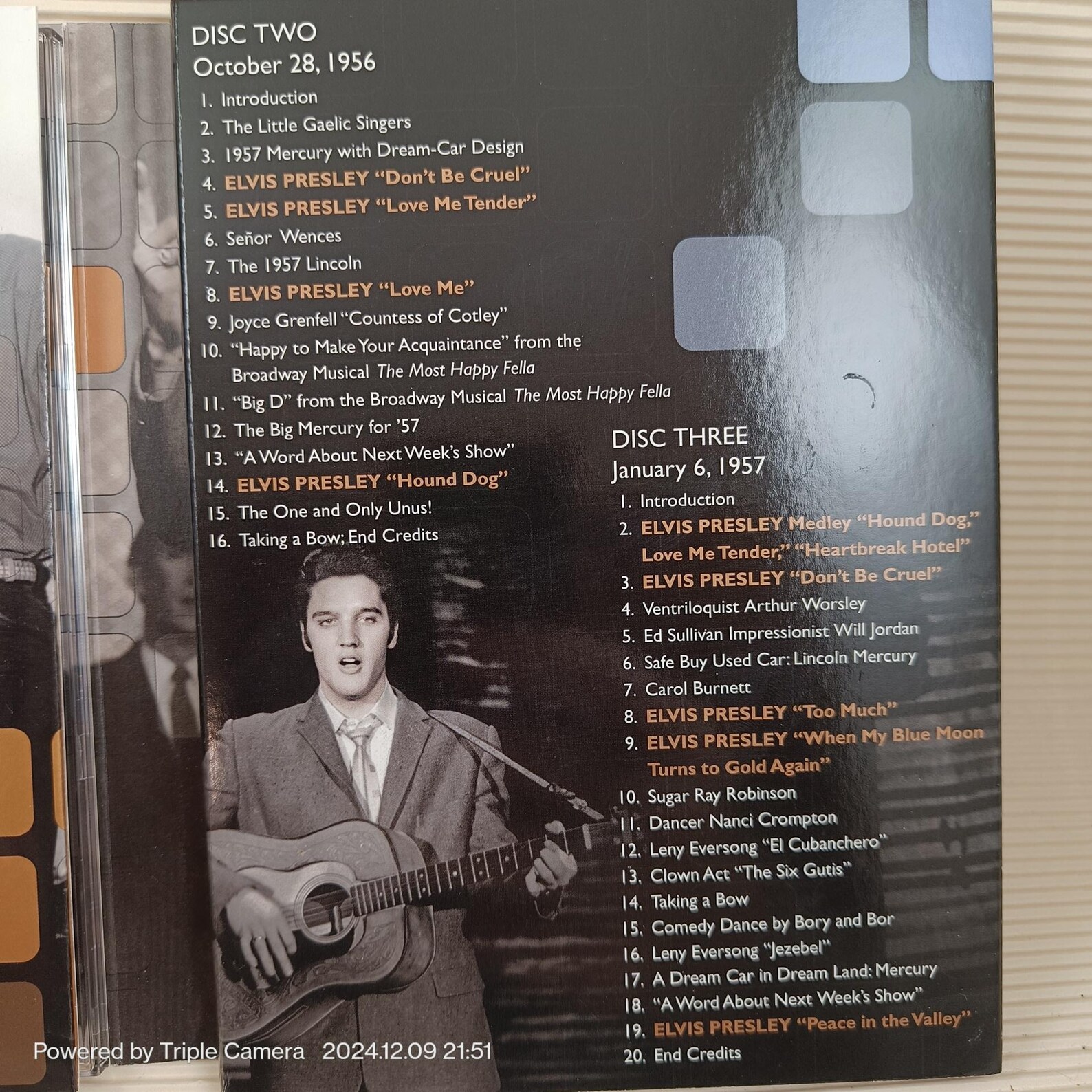 Elvis Presley, the Ed Sullivan Show Dvd Disc Set, for Home Collection ...