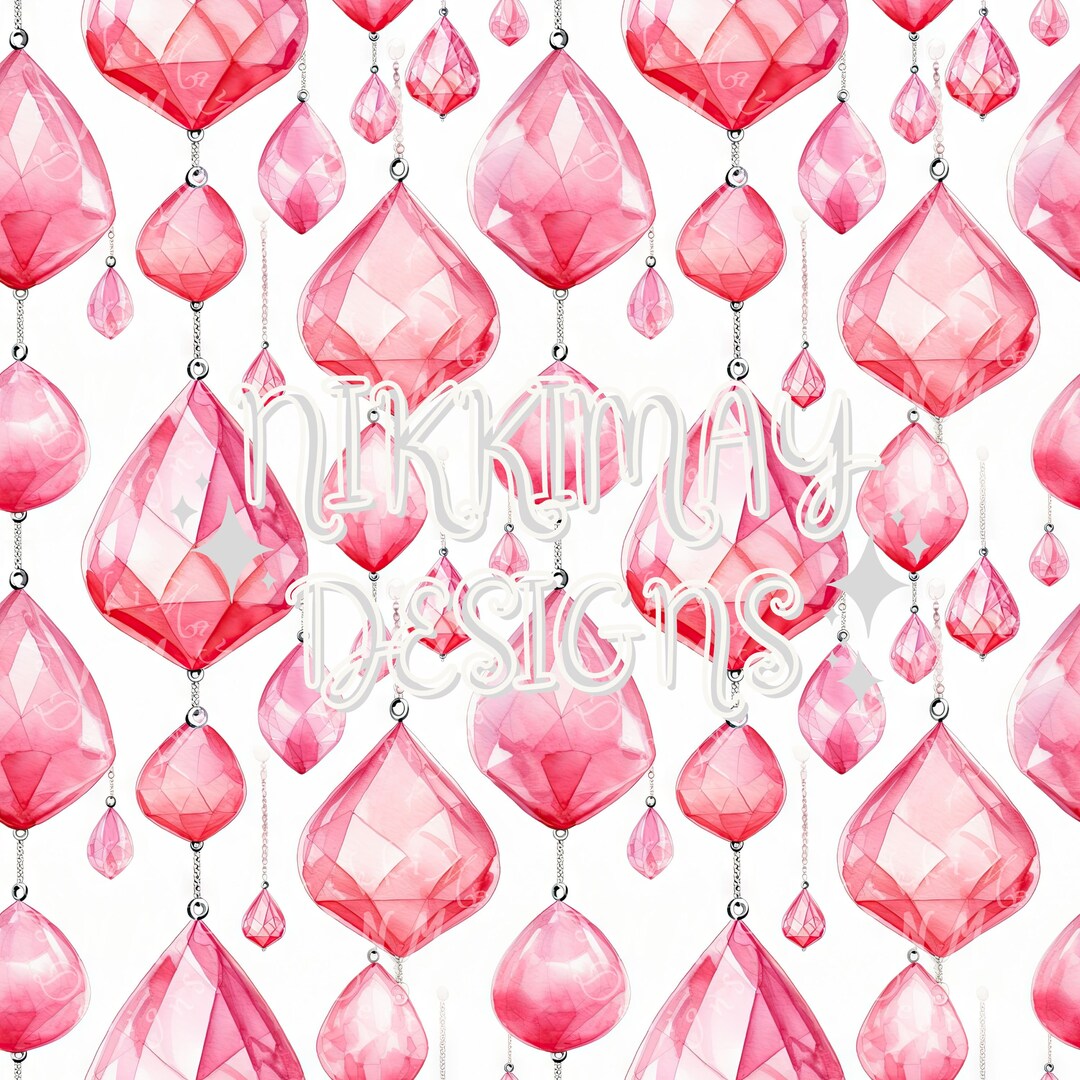 Hot Pink Watercolor Crystal Seamless Pattern for Fabric Sublimation ...
