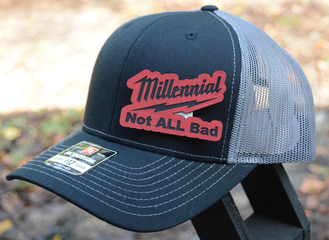Millenial Not All Bad Leather Patch Hat - Etsy