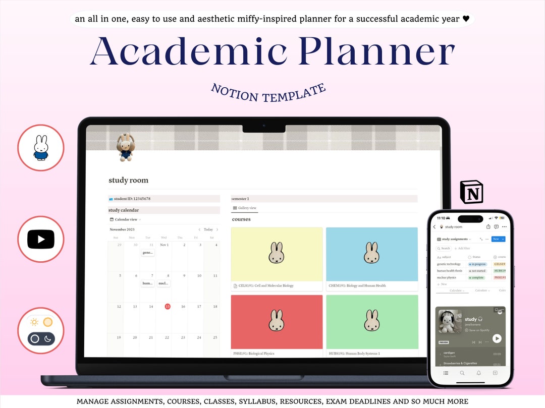 Notion Template - Student Academic Planner - Etsy