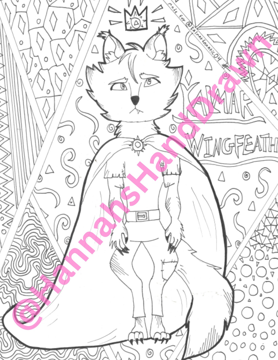 Kalmar the Wolf King Hand-drawn Coloring Page - the Wingfeather Saga ...