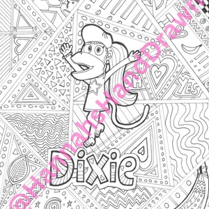Diddy Kong and Dixie Kong Hand-drawn Coloring Page Bundle - Digital ...