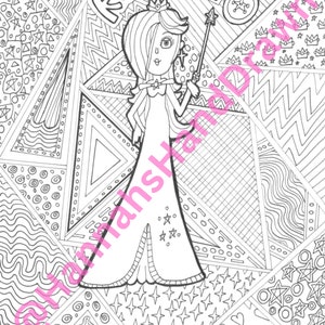 Super Mario Princesses Hand-drawn Coloring Page Bundle - Digital ...
