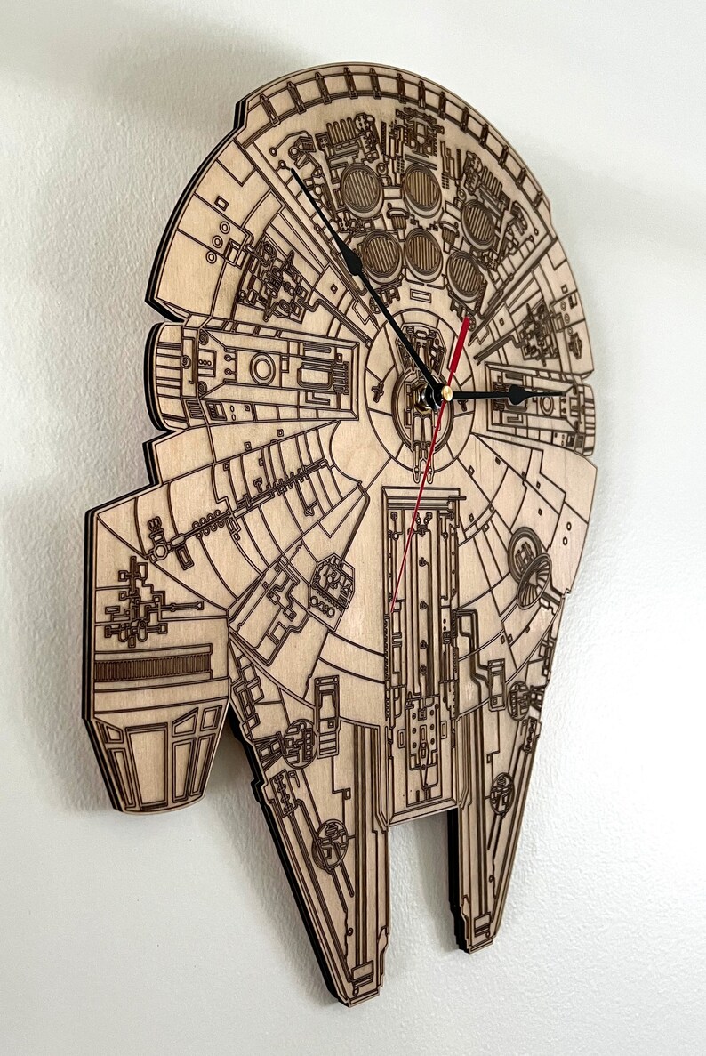 Millennial Falcon Wooden Clock Gray or Wood Tone - Etsy