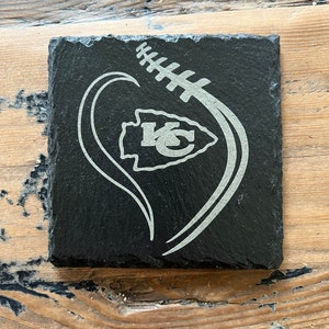 Kansas City Chiefs Slate Coaster Set of 4, Laser Engraved - Etsy
