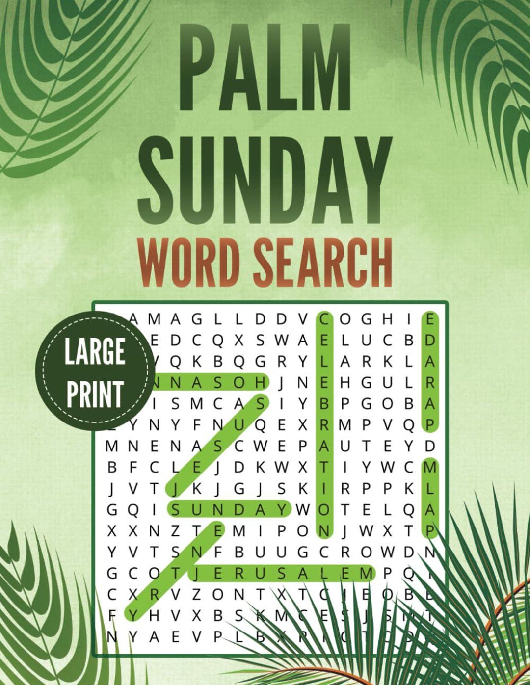 PALM SUNDAY Word Search Puzzles - Large Print - Etsy UK