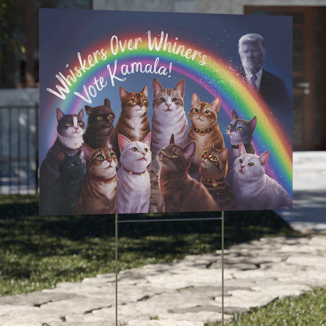Cats for Kamala Harris Yard Sign, Cat Lady for Kamala Lawn Sign, Cat ...