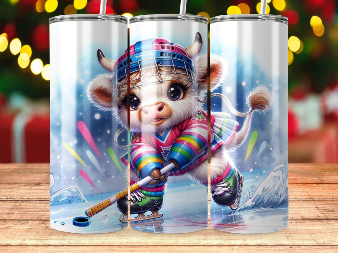Highland Cow Ringette Player Tumbler, Ringette Coach Gift, Ringette ...
