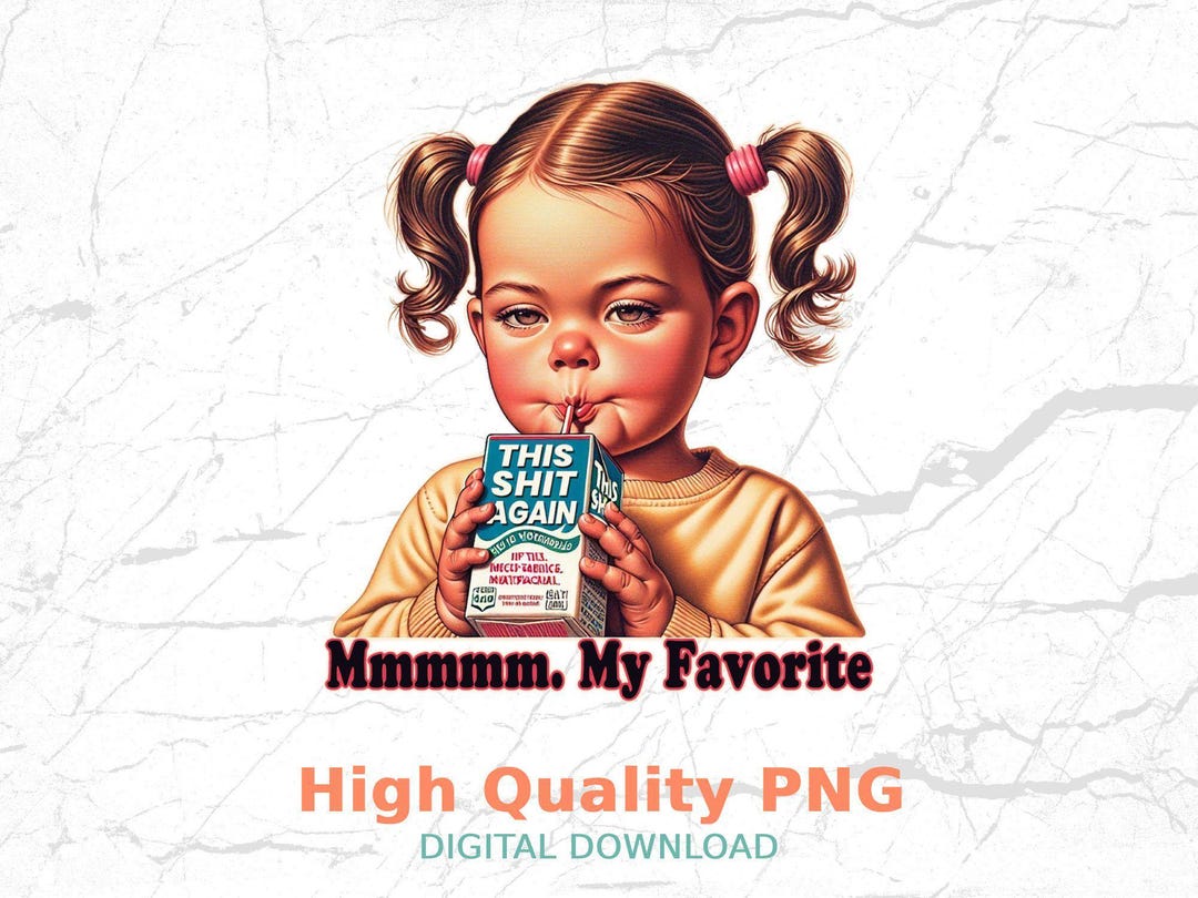 Funny Cute Vintage Style Girl Drinking Box Image, High Quality PNG ...
