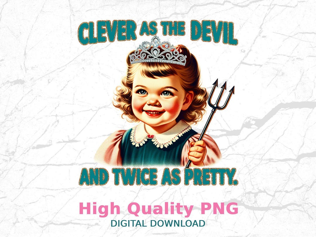 Clever Devil Retro T-shirt Design: Sarcastic PNG (digital Download) - Etsy