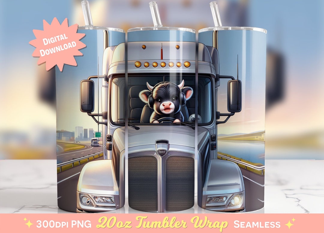 Highland Cow Peterbilt Trucker Digital Download, Sublimation Design for ...