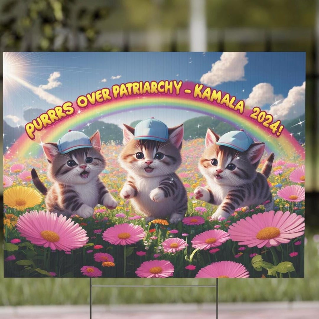 Cats for Kamala Harris Yard Sign, Cat Lady for Kamala Lawn Sign, Cat ...