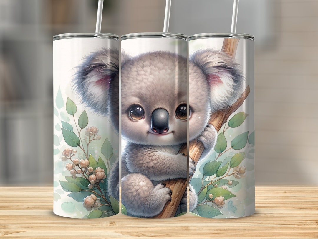 Adorable Koala Tumbler, Cute Koala Bear Stainless Steel Insulated ...