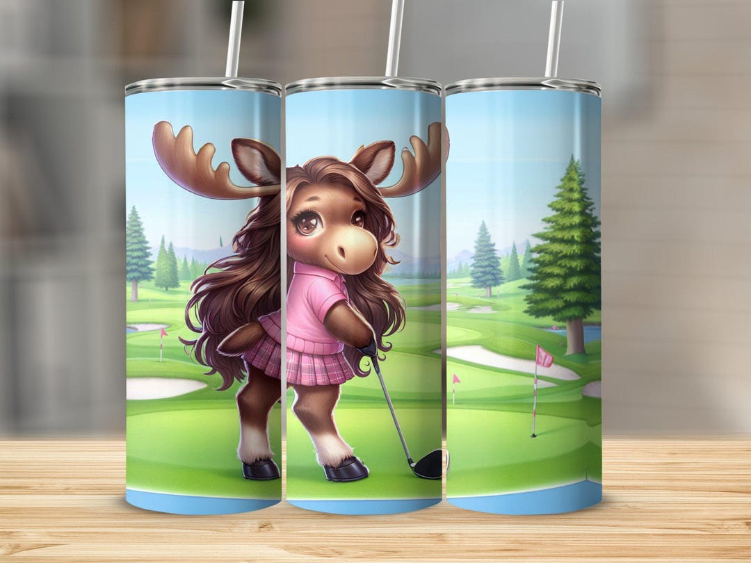 Cute Moose Tumbler With Straw, Fun Animal Art Tumbler, Unique ...