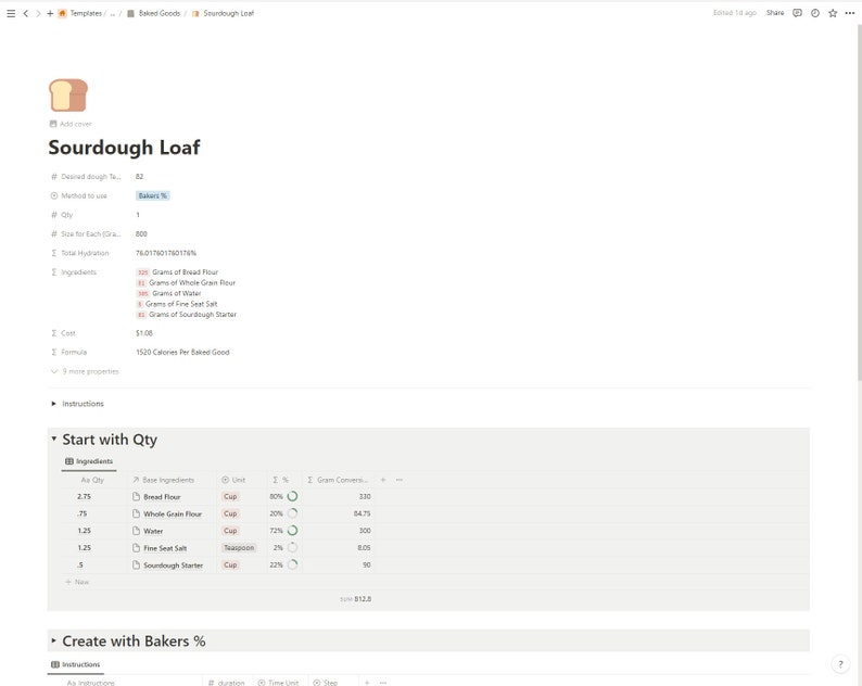 Baking Workbook Notion Template - Etsy