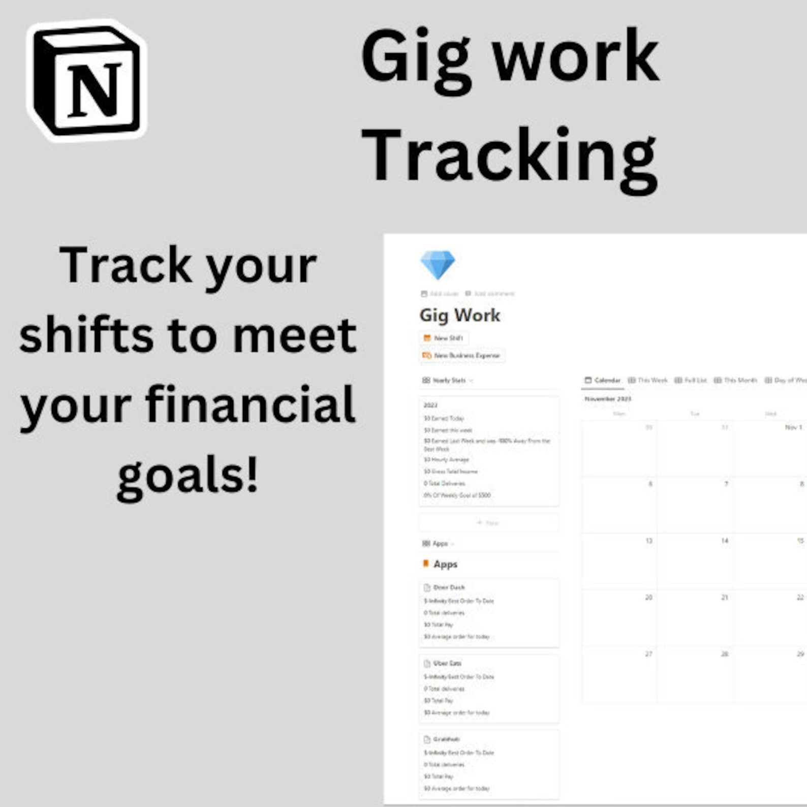 Driving Gig Work Notion Template - Etsy