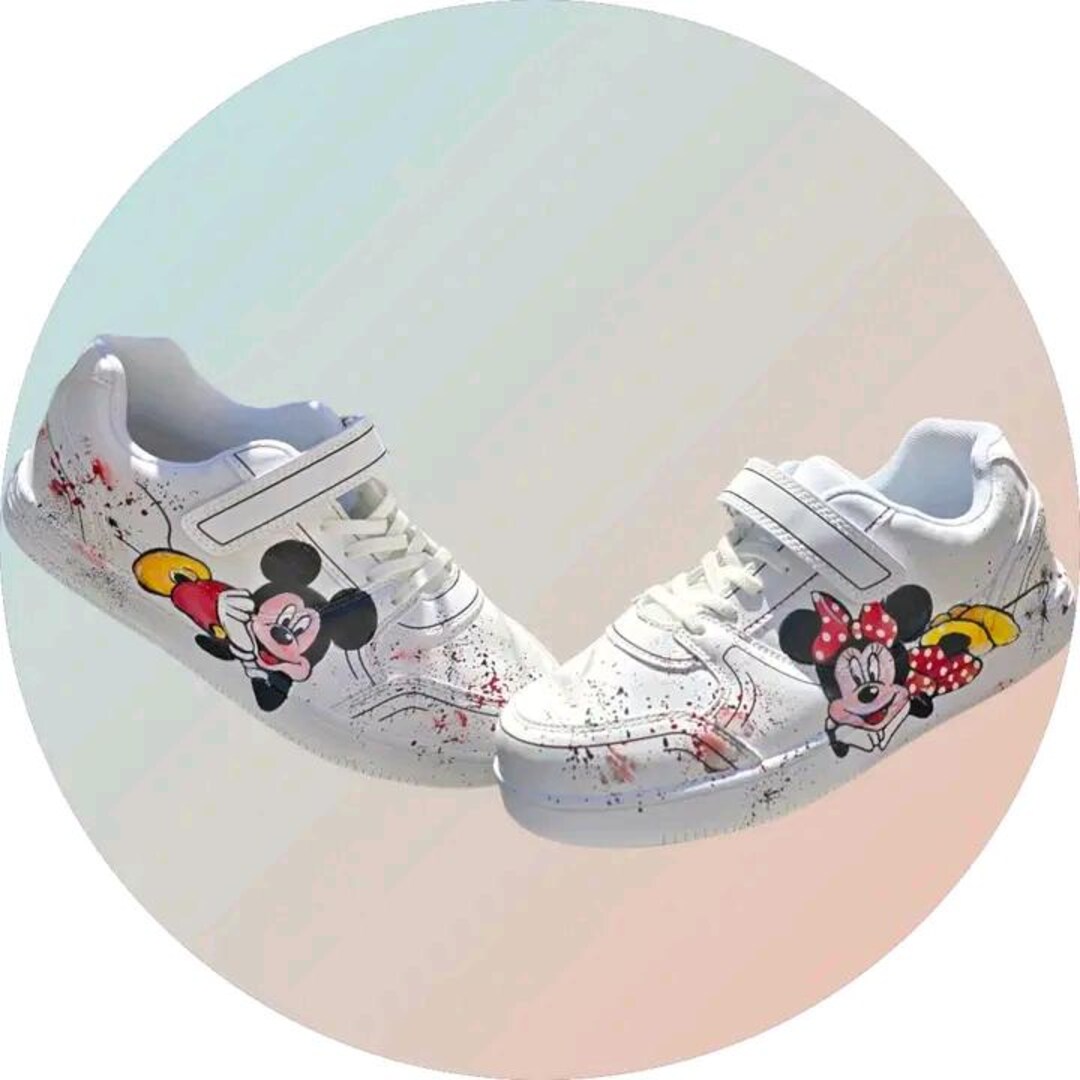 Bata – Minnie & Mickey Mouse Hand Painted Shoes - Etsy