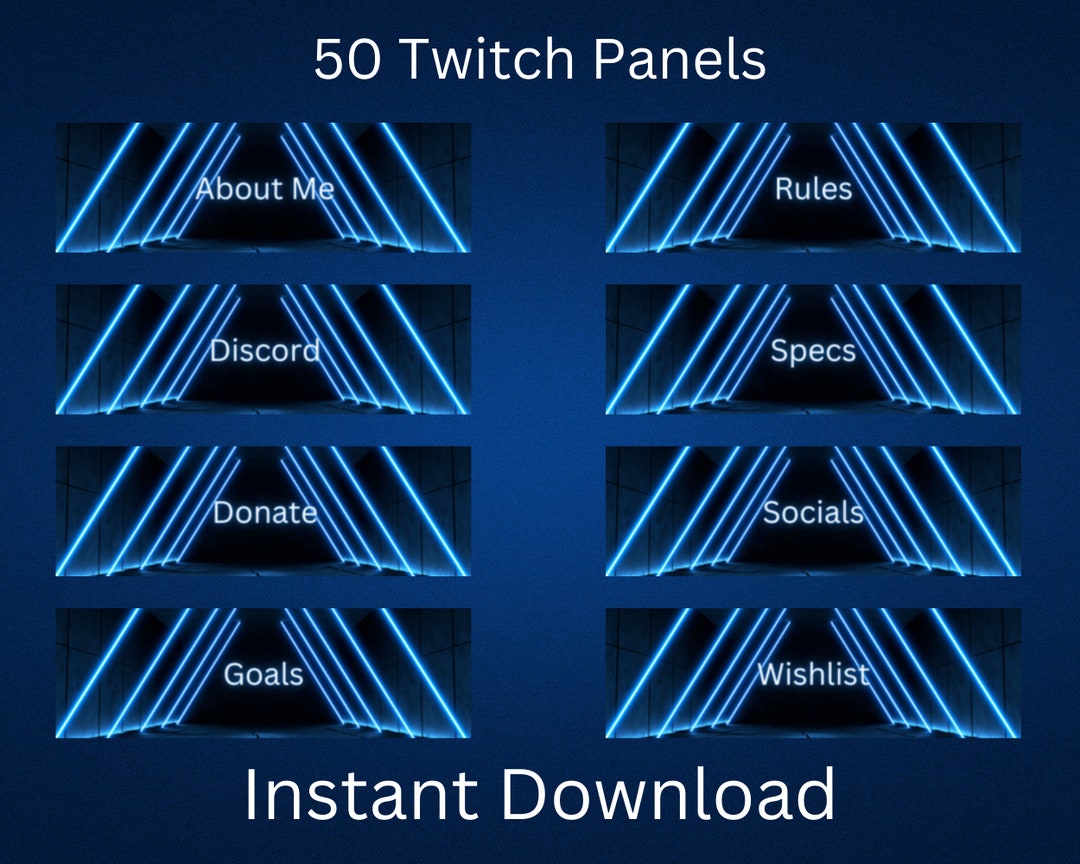 Blue Neon Twitch Panels - Etsy