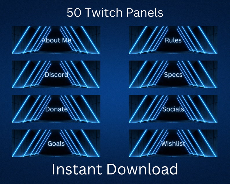Blue Neon Twitch Panels - Etsy