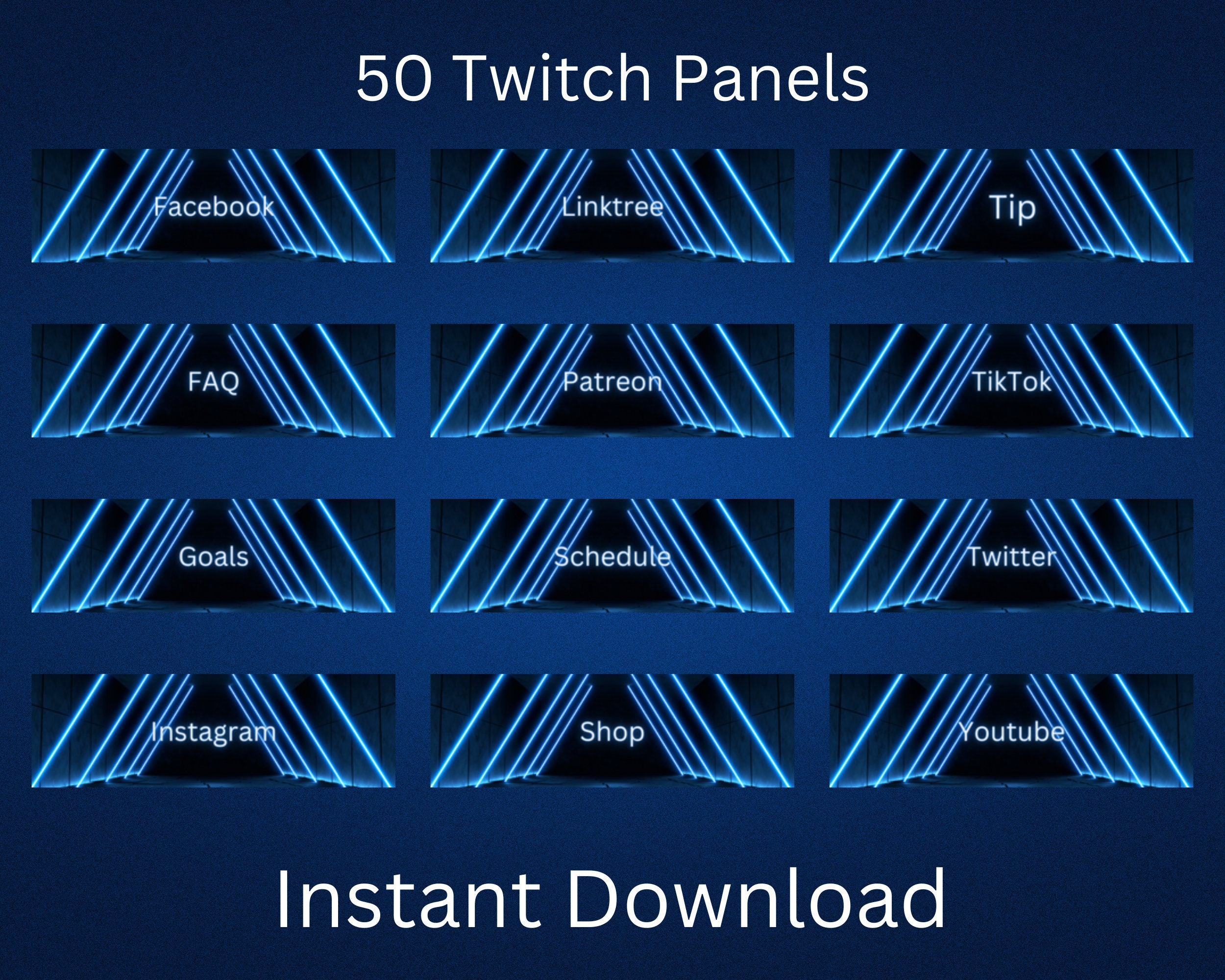 Blue Neon Twitch Panels - Etsy