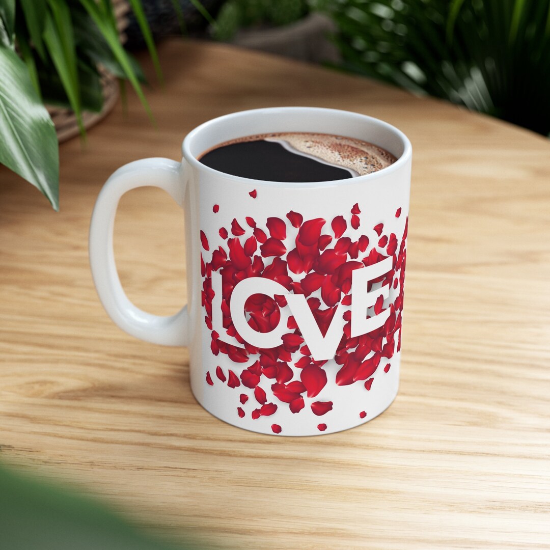 Love Mug With Rose Patels, Love Coffee Mug, Gift for Women, Gift for ...