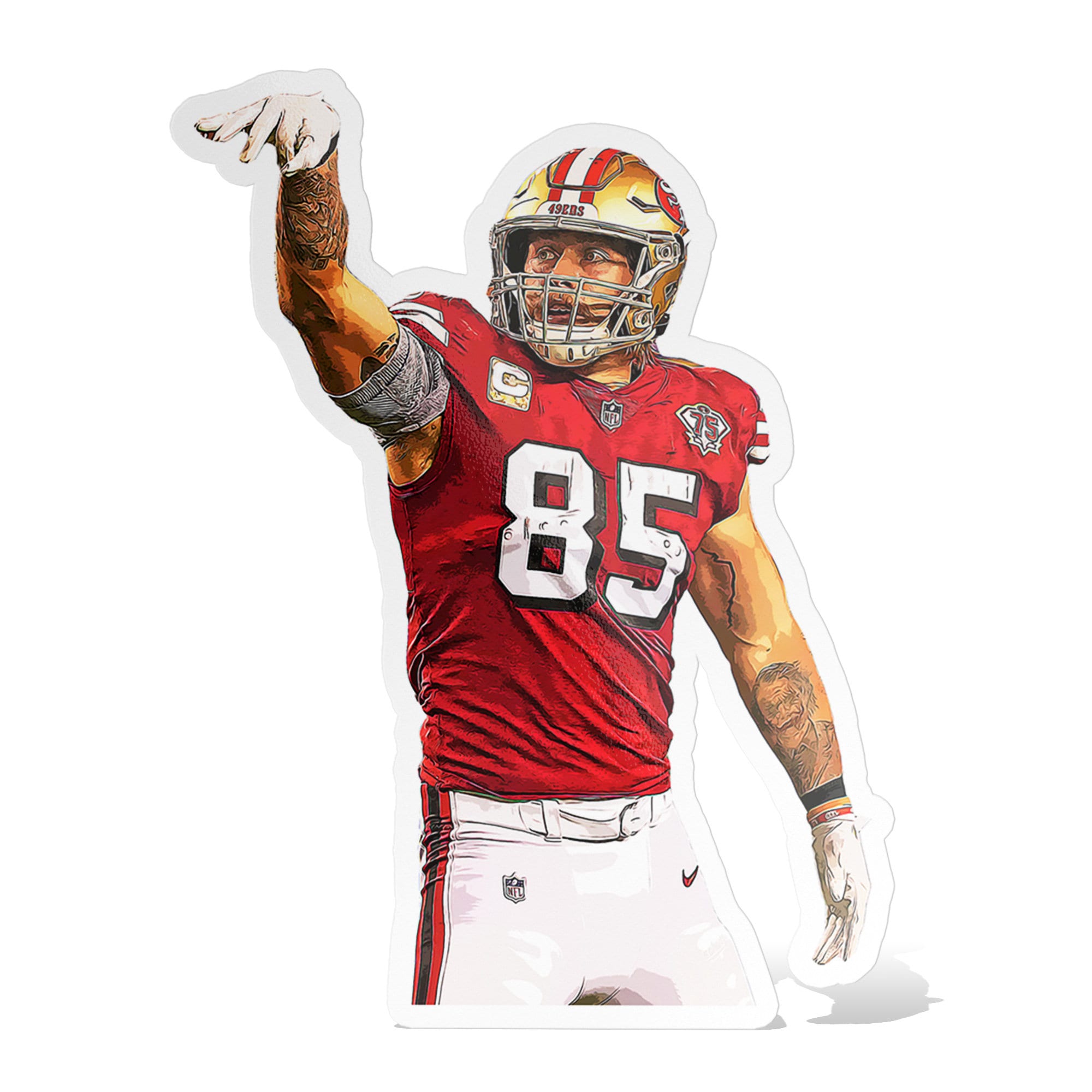 George Kittle San Francisco 49ers Football Glossy Sticker Vinyl ...