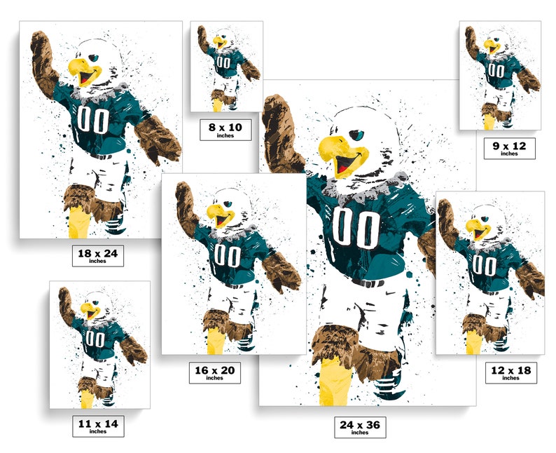 Swoop Mascot Philadelphia Eagles Football Art Poster-free US Shipping ...