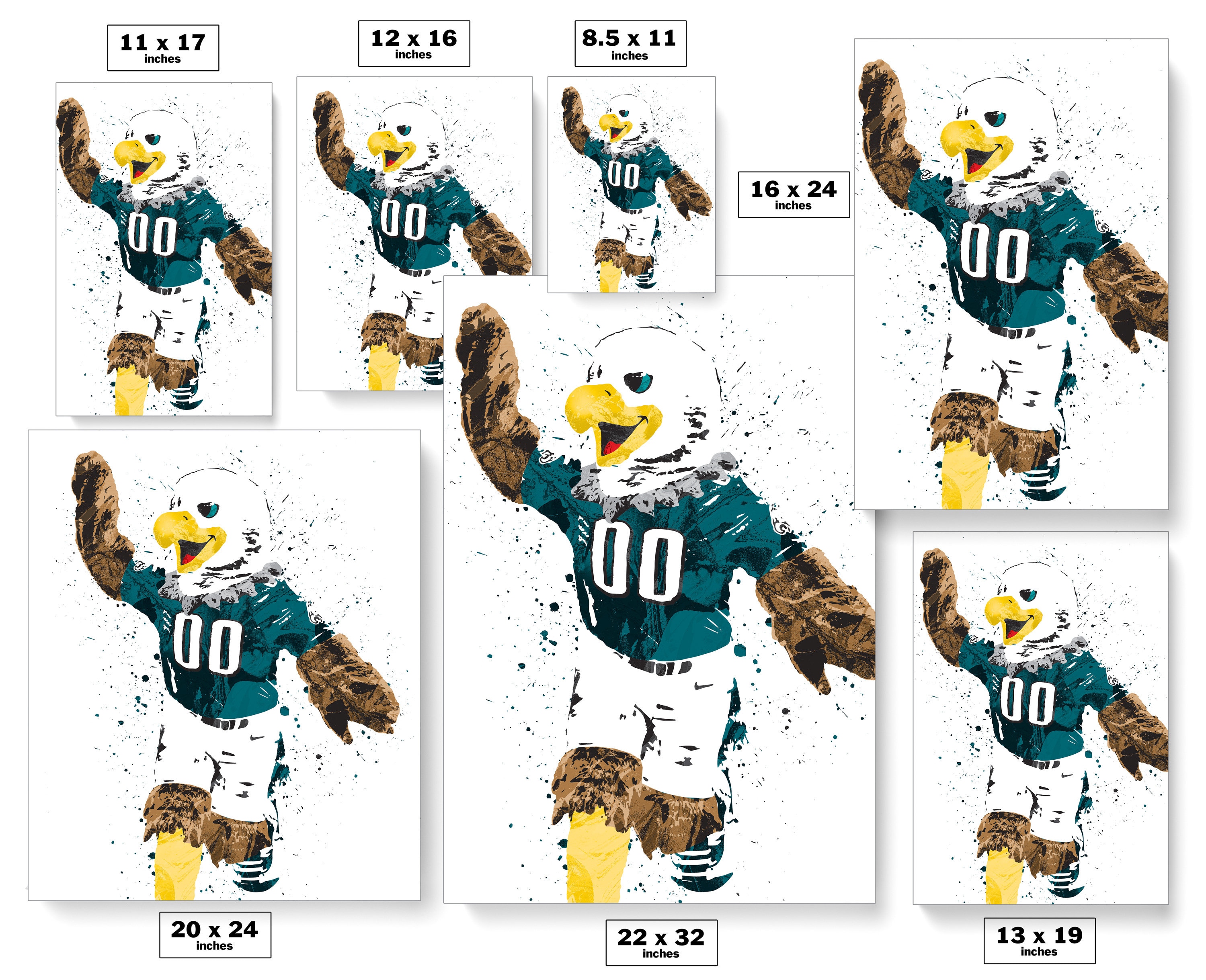 Swoop Mascot Philadelphia Eagles Football Art Poster-free US Shipping ...