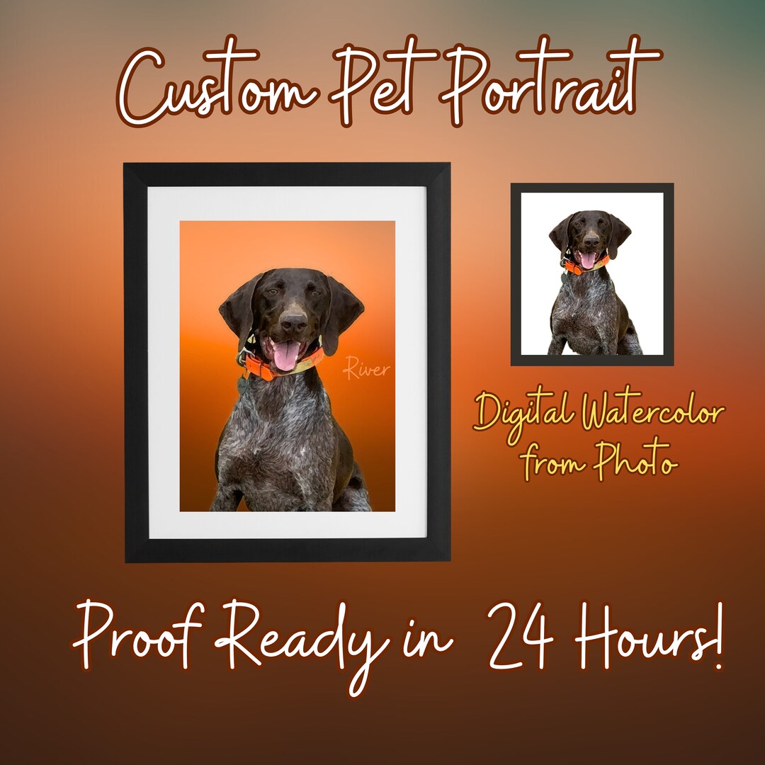 Pet Portraits Custom From Pet Photo Personalized Cat Portraits Custom ...