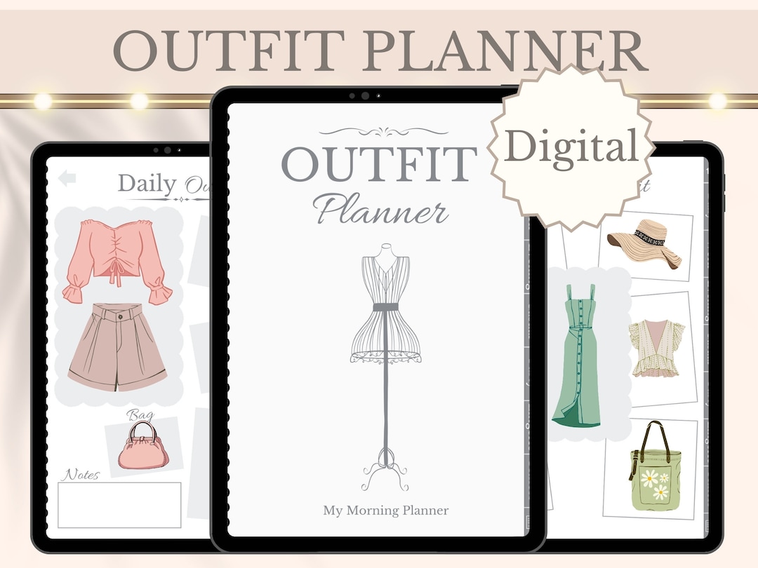 Digital Outfit Planner Minimalist Capsule Wardrobe Organizer Outfit ...