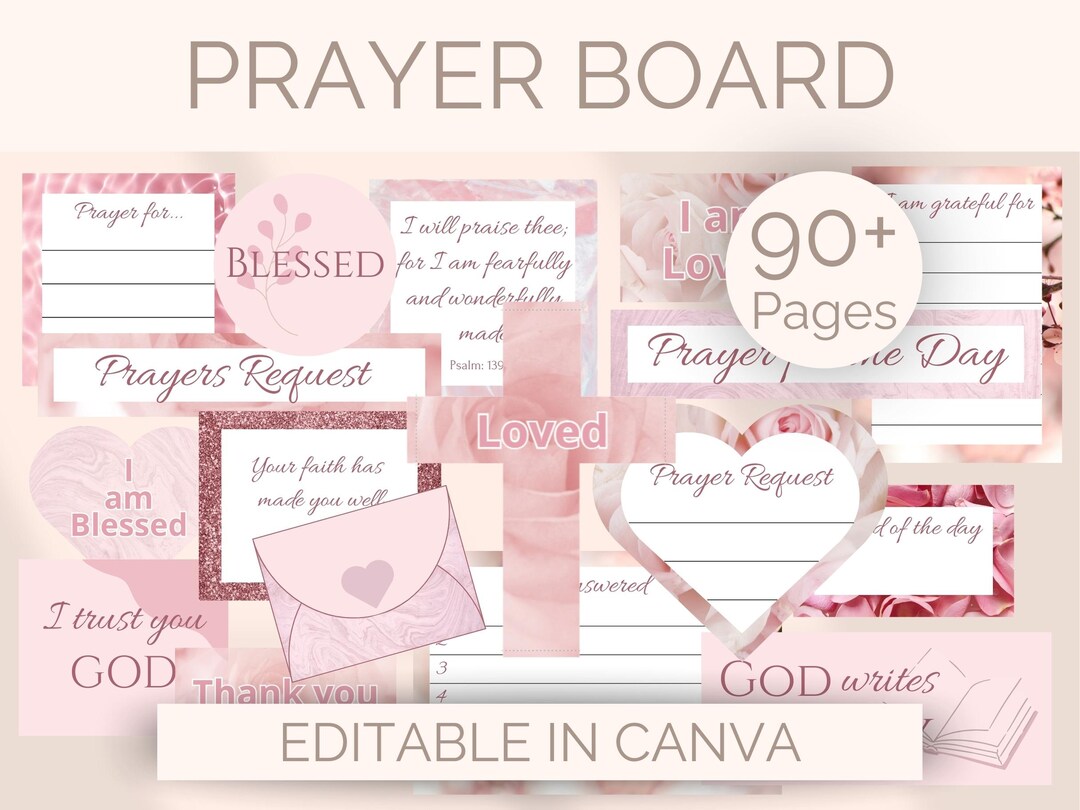 EDITABLE Prayer Board Kit Printable Bulletin Board Wall Collage Kit ...