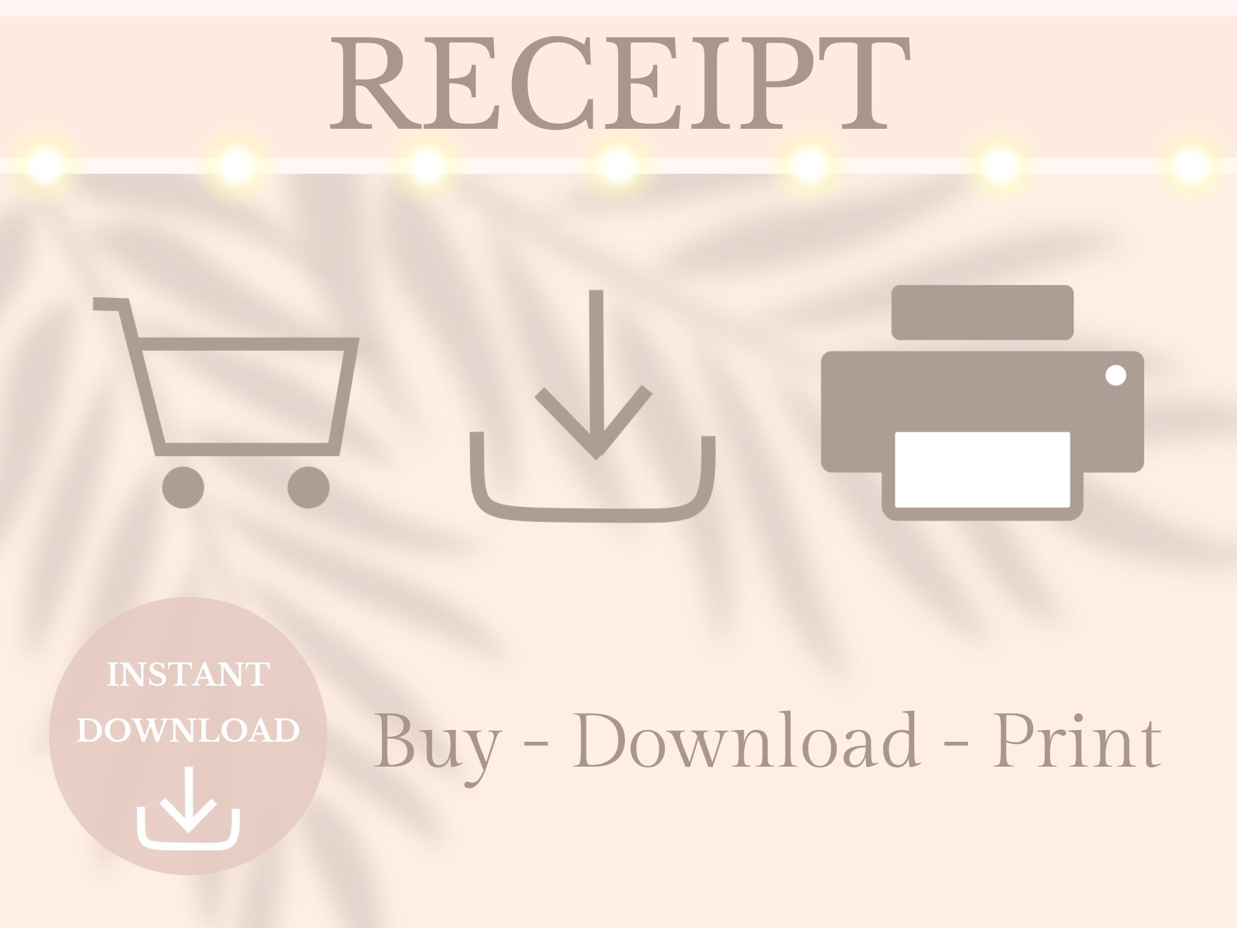 Simple Receipt Printable Customer Receipt Pink Cute Receipt for Small ...