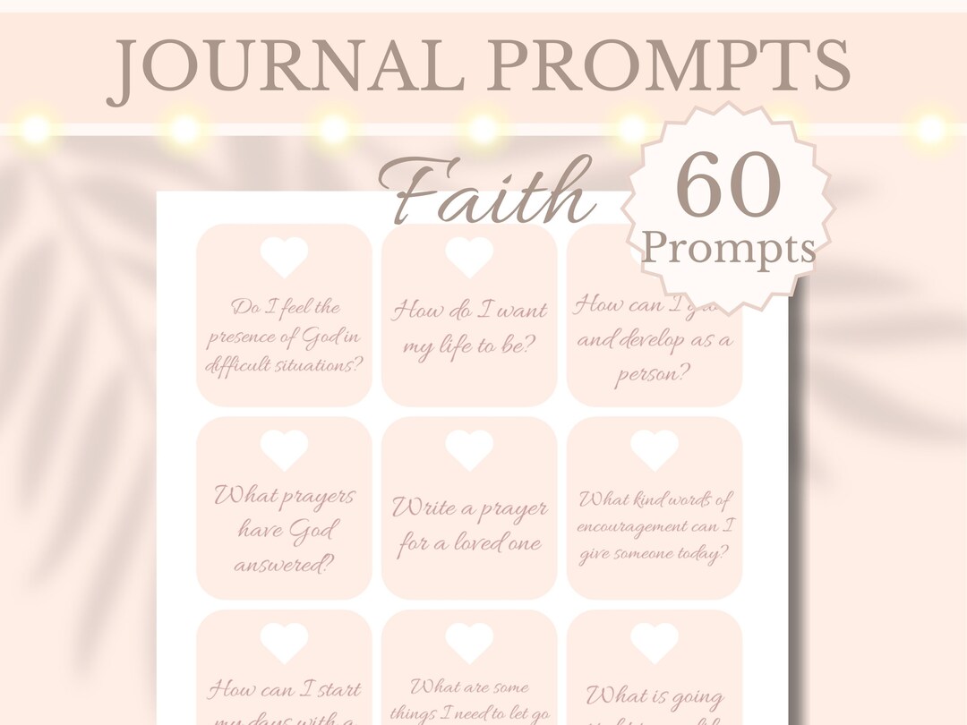60 Faith Journal Prompt Cards Printable Prayer Journaling Prompts ...