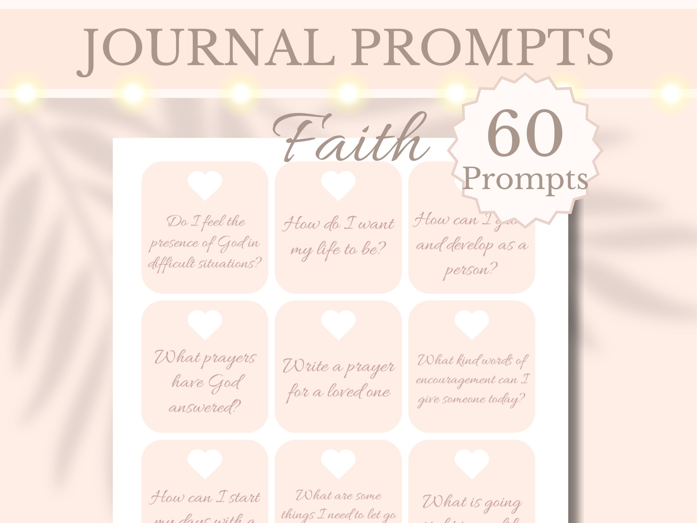60 Faith Journal Prompt Cards Printable Prayer Journaling Prompts ...