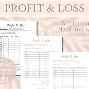 Yearly Profit and Loss Income Statement for Small Business PRINTABLE ...
