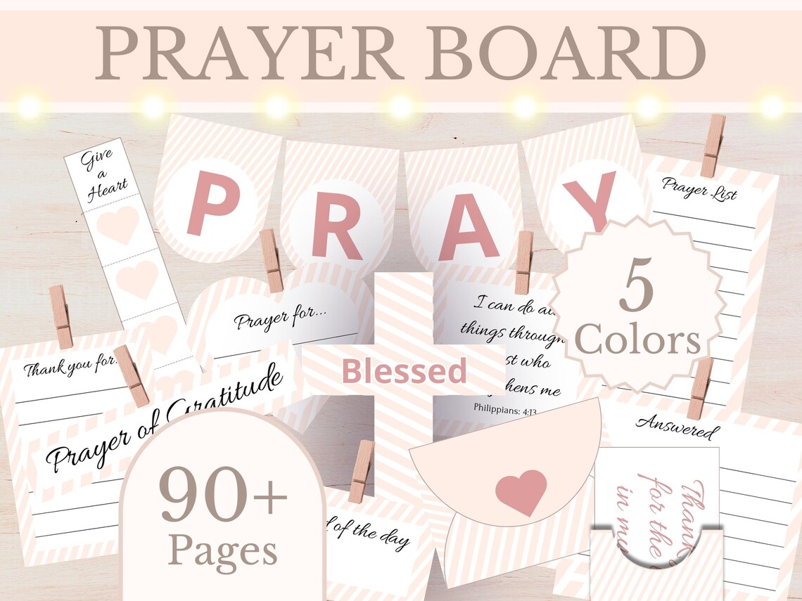 Prayer Board Kit Printable Christian Prayer Board Bulletin Board Kit ...